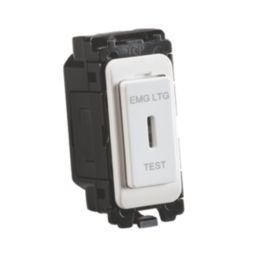 Knightsbridge Curved Edge 20AX Grid SP Key Switch White - Screwfix