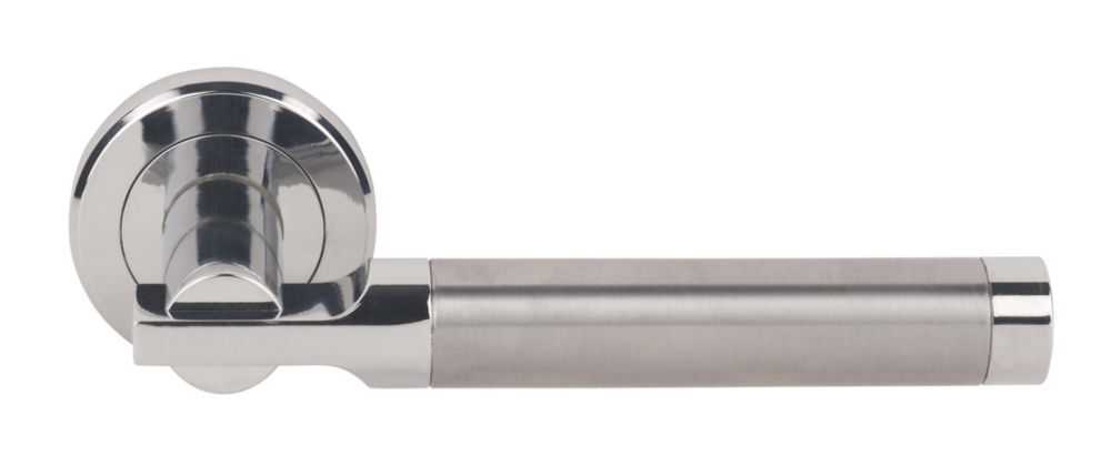 Serozzetta Azul Fire Rated Lever on Rose Door Handle Pair Polished ...