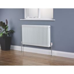 Acova 600mm x 1042mm 4571BTU White Horizontal 3 Column Radiator - Screwfix
