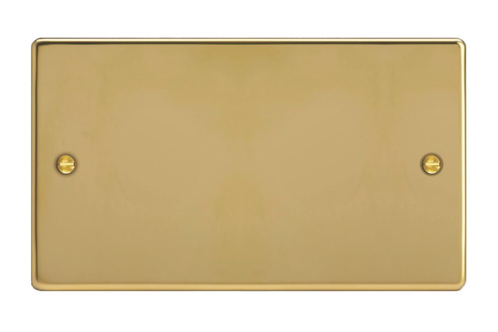 Varilight 2-Gang Blanking Plate Polished Brass - Screwfix