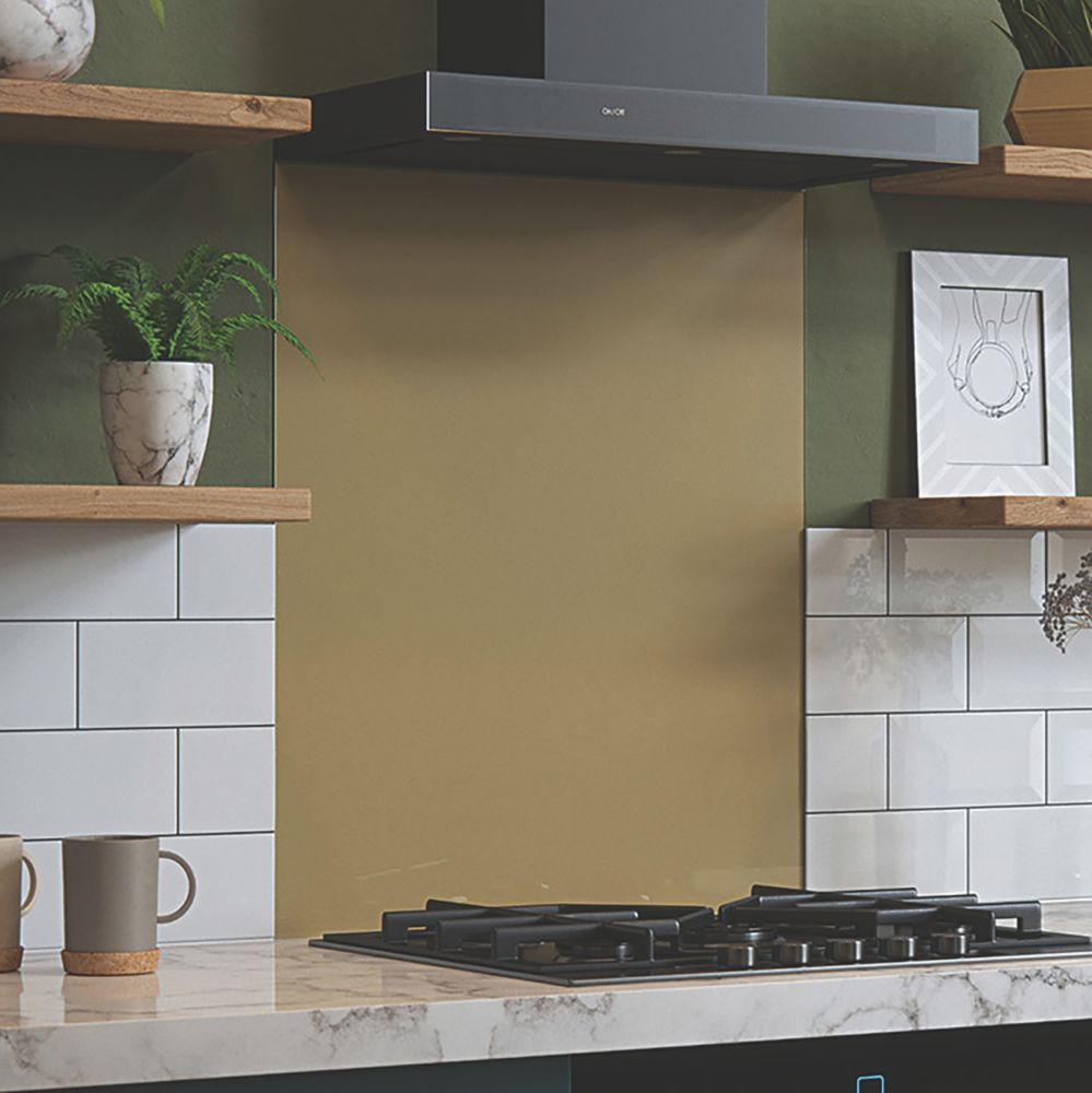 House Beautiful Champagne Kitchen Splashback 900mm x 750mm x 6mm - Screwfix