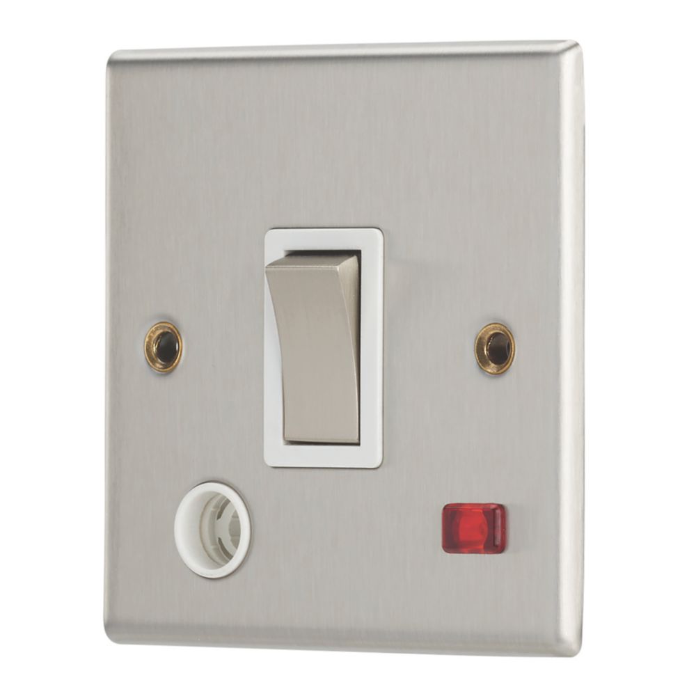 Contactum iConic 20A 1-Gang DP Control Switch & Flex Outlet Brushed ...
