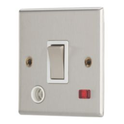 Contactum iConic 20A 1-Gang DP Control Switch & Flex Outlet Brushed ...