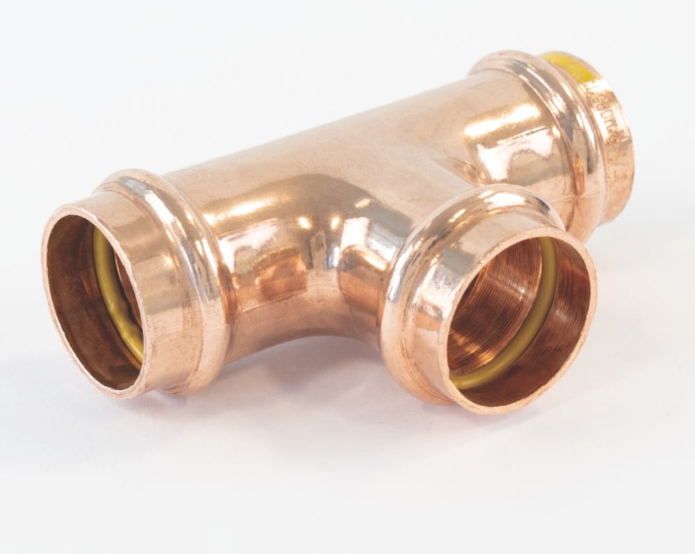 Conex Banninger B Press Gas Copper Press-Fit Equal Tees 28mm 5 Pack - Screwfix