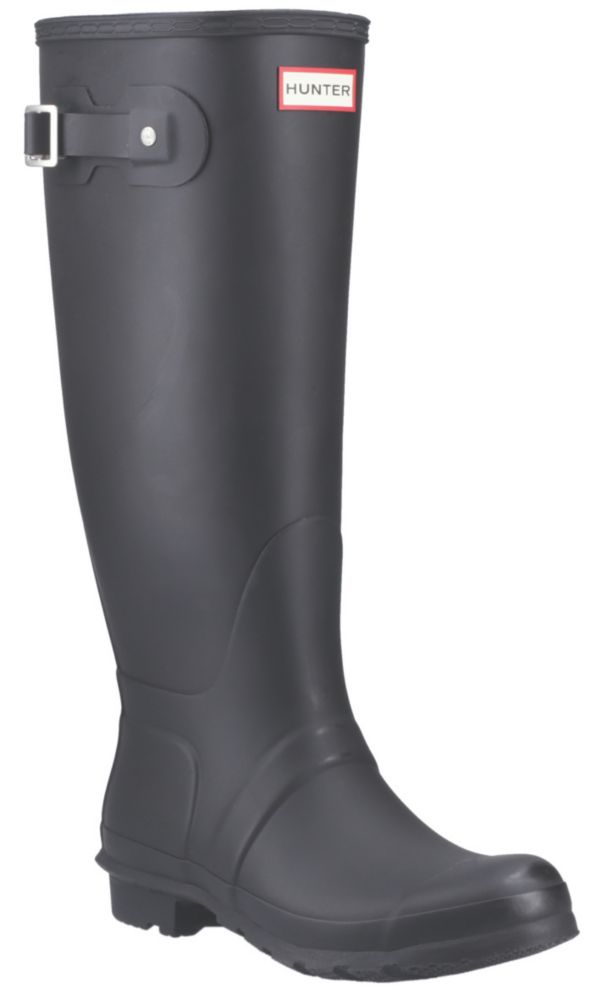 Hunter Original Tall Wide Size 4 Womens Black Non Safety Wellies - Screwfix