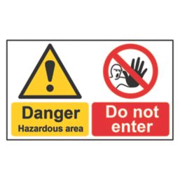Essentials "Danger Hazard Area Do Not Enter" Sign 300mm x 500mm - Screwfix