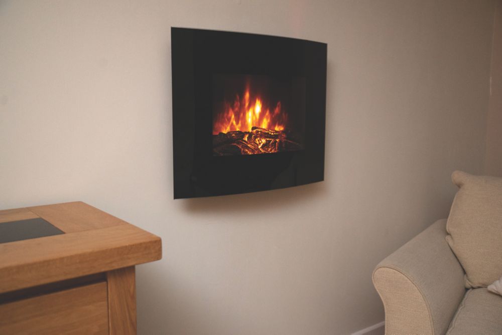 Focal Point Lexington Black Remote Control Wall-Hung Electric Fire ...