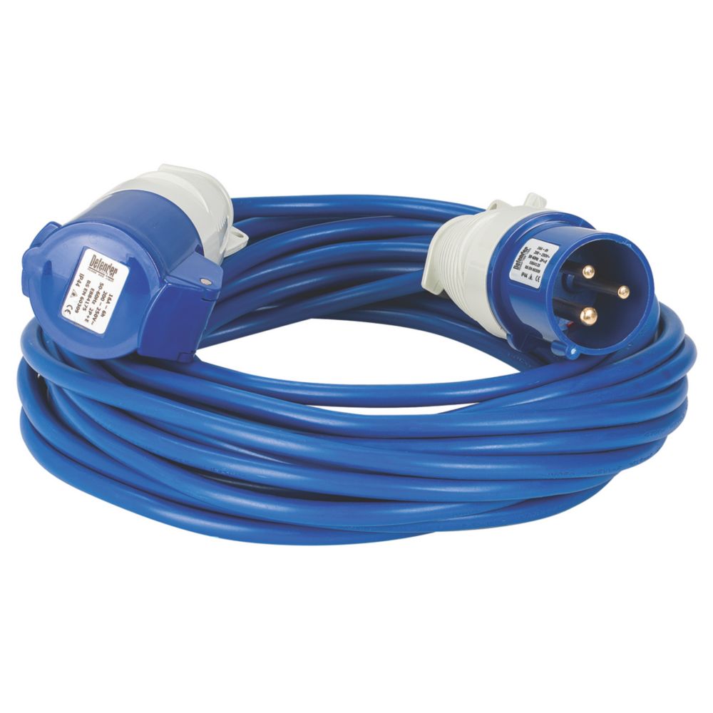 Defender Blue 240V 16A Extension Lead 14m x 2.5mm² - Screwfix