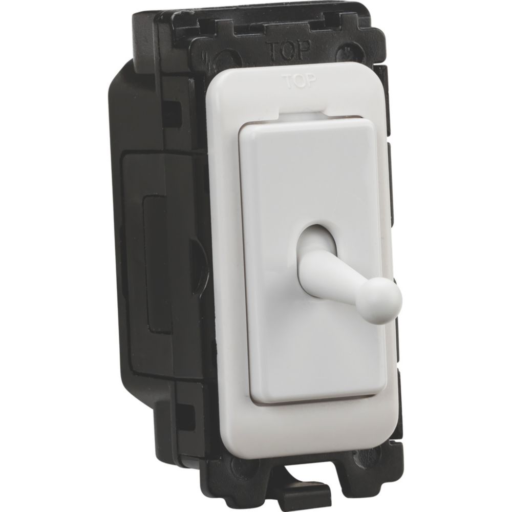 Knightsbridge Curved Edge 20AX Grid SP Control Switch White - Screwfix