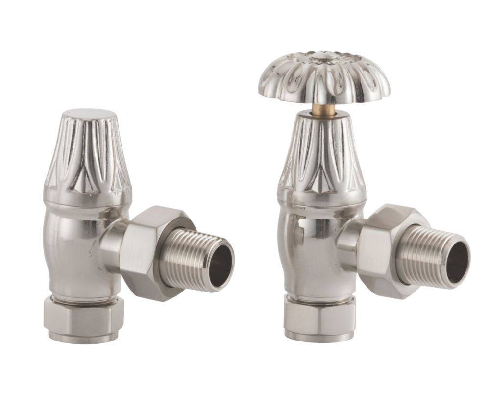 Arroll UK-10 15mm x 1/2" Brushed Nickel Angled & L/S Traditional Manual ...