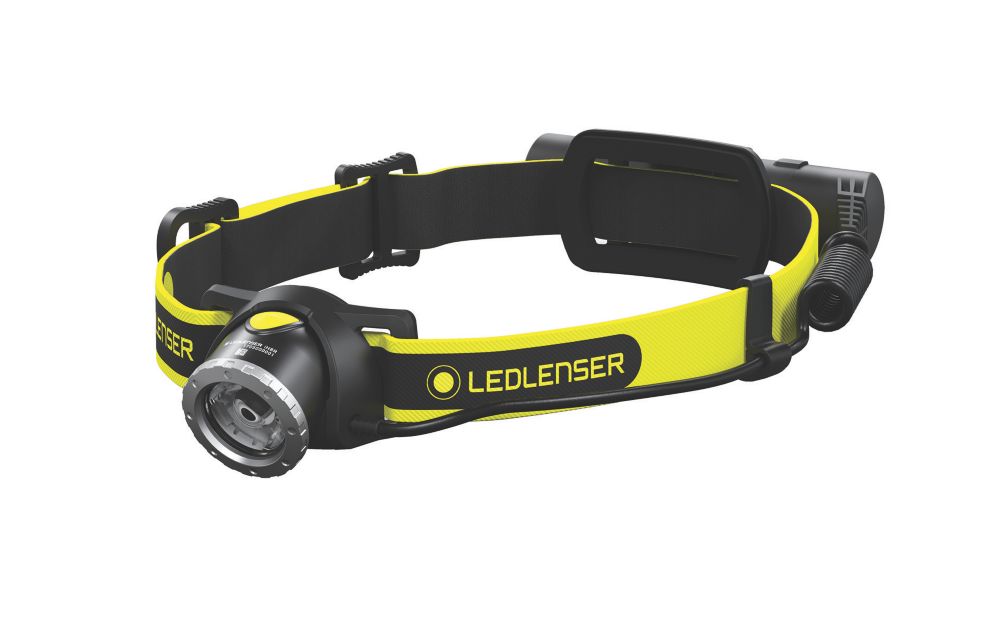 LEDlenser iH8R Rechargeable LED Head Torch Black/Yellow 600lm - Screwfix