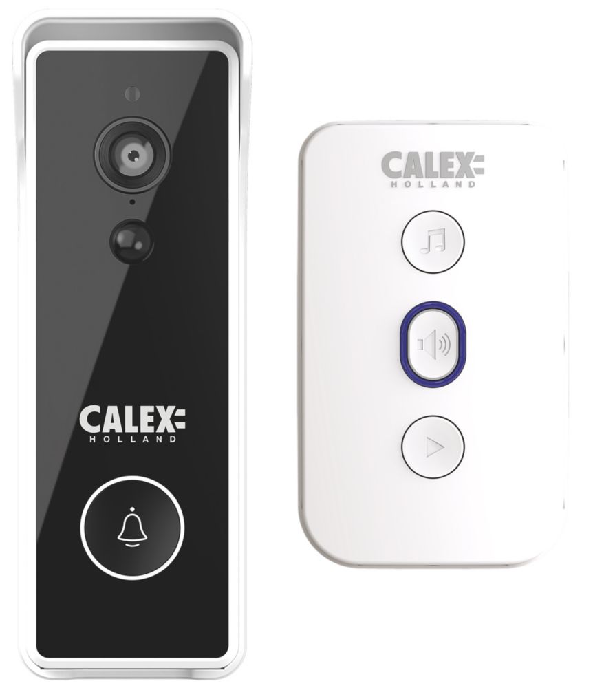 Calex Wireless Smart Video Doorbell Black/White - Screwfix