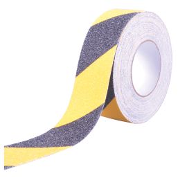 Anti-Slip Tape Black/Yellow 18m x 50mm - Screwfix