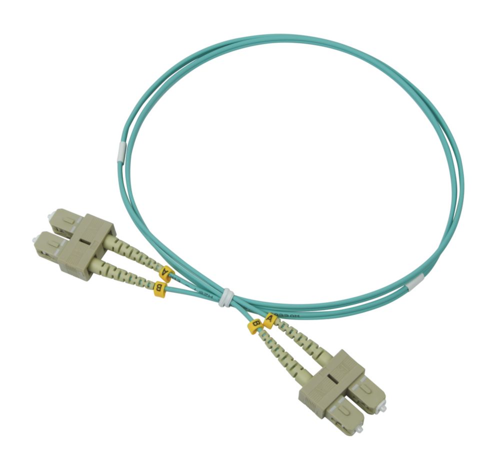 Labgear Duplex Multi Mode Green/Yellow SC- SC OM3 LSZH Fibre Optic ...