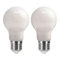 LAP E27 A60 LED Light Bulb Milky 806lm 3.8W 2 Pack - Screwfix
