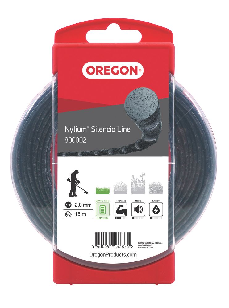 Oregon Nylium Silencio Trimmer Line 2mm x 15m Screwfix