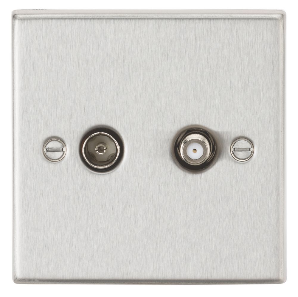 Knightsbridge 2-Gang Isolated Coaxial TV & F-Type Satellite Socket ...