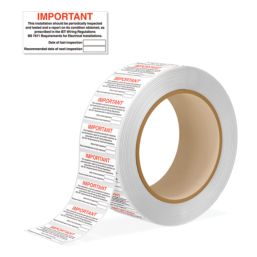 Essentials 'Important' Electrical Inspection Labels 150mm x 75mm - Screwfix