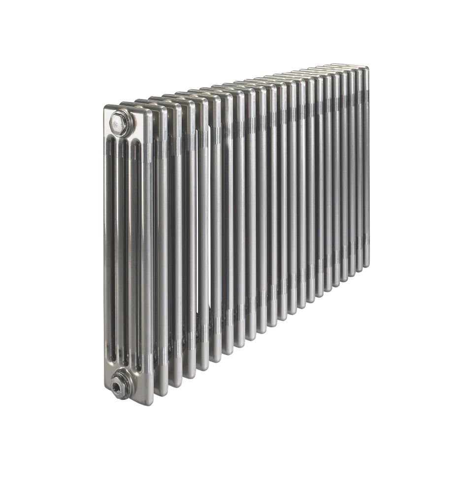 Acova 600mm x 1226mm 7079BTU Raw Metal Horizontal 4 Column Radiator ...