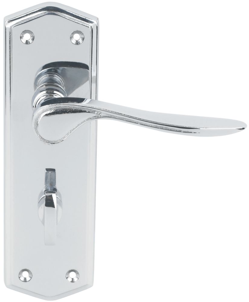 Smith & Locke Kilve LoB WC Door Handles Pair Polished Chrome - Screwfix