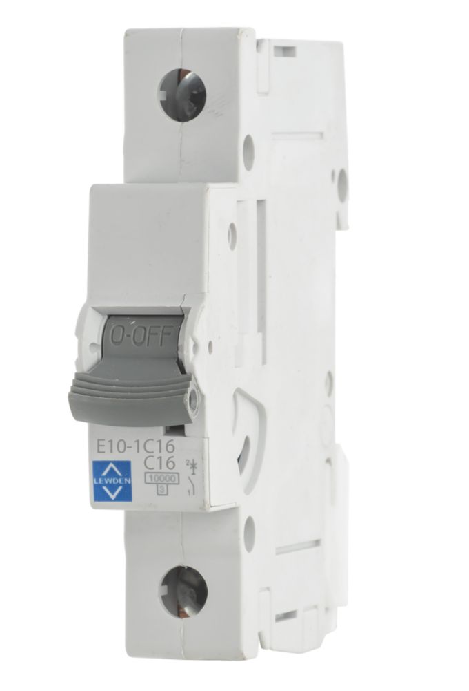 Lewden E10 16A SP C Curve MCB - Screwfix