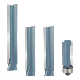 Erbauer 1/2 & 1/4" Shank Kitchen Fitters Router Set 4 Pcs - Screwfix