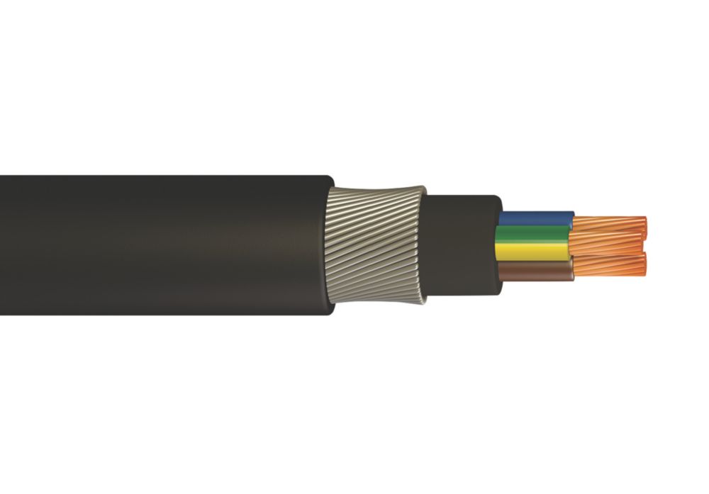 Time 6943X Black 3-Core 2.5mm² Armoured Cable 25m Coil - Screwfix