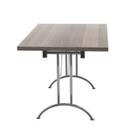 TC Group One Union Rectangular Folding Table Grey Oak/Silver 1200mm x ...