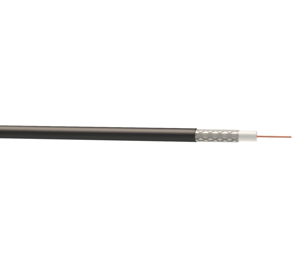 Time RG6 Black 1-Core Round Coaxial Cable 100m Drum | Cable | Screwfix.com