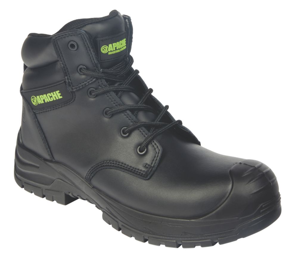 Apache Edmonton Size 9 Black Waterproof Safety Boots - Screwfix