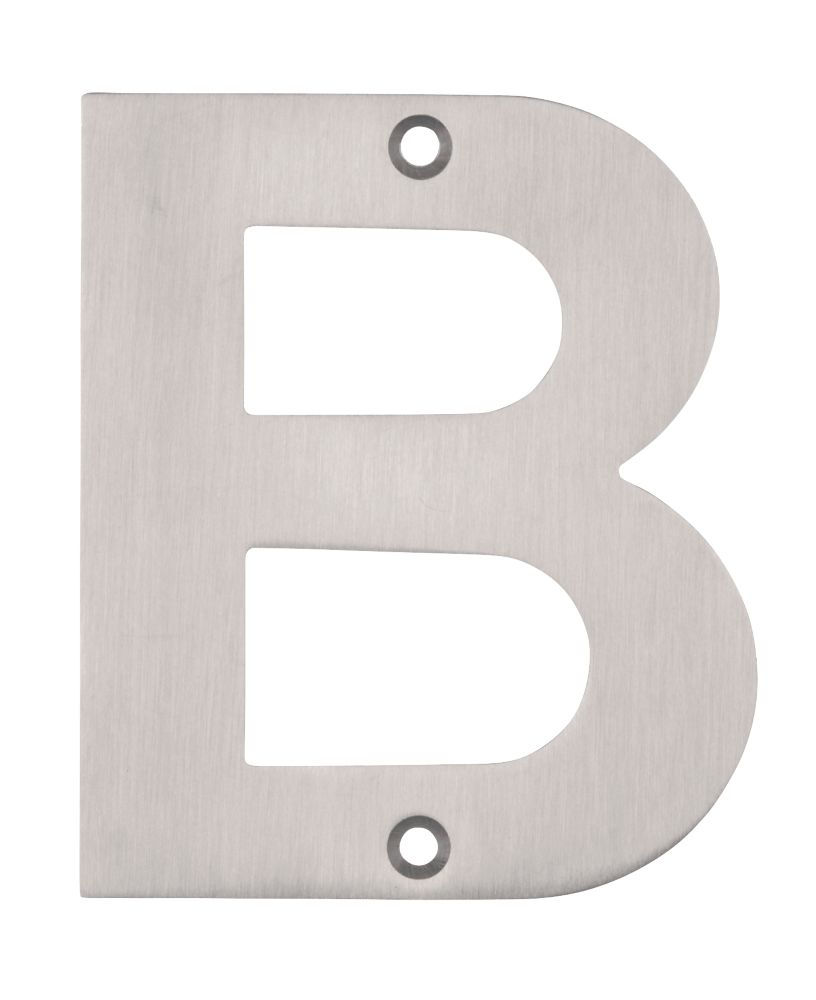 Eclipse Door Letter B Satin Stainless Steel 102mm - Screwfix