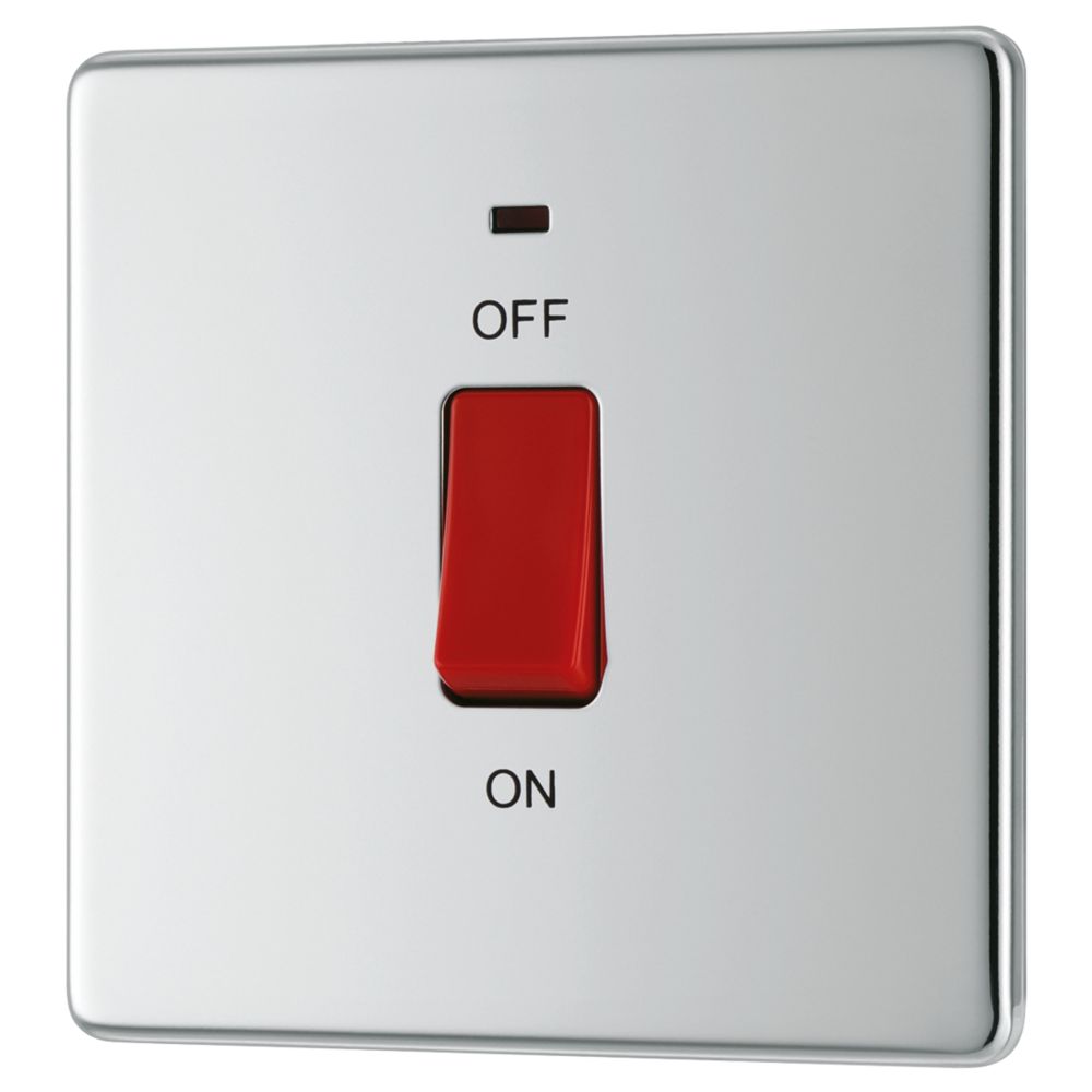 LAP 45A 1-Gang DP Cooker Switch Polished Chrome with LED | Switches ...