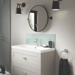 Splashwall Vanity Splashback Gloss Terra Grey/Seabreeze Green 250mm x 800mm x 4mm - Screwfix