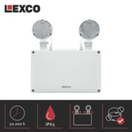 Lexco Non-Maintained Emergency LED Twin Spotlight White 3W 450lm - Screwfix