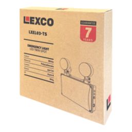 Lexco Non-Maintained Emergency LED Twin Spotlight White 3W 450lm - Screwfix
