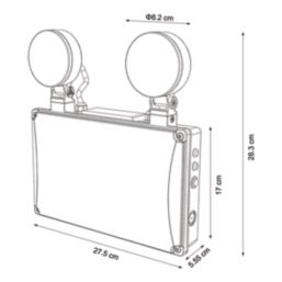 Lexco Non-Maintained Emergency LED Twin Spotlight White 3W 450lm - Screwfix