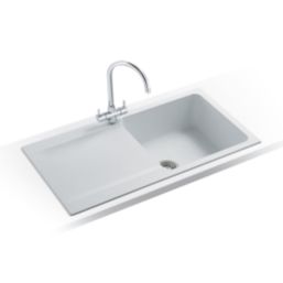 Franke Orion 1 Bowl Tectonite Inset Kitchen Sink White Reversible 940mm ...