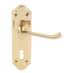 Smith & Locke Sherborne LoB Lock Door Handles Pair Polished Brass ...