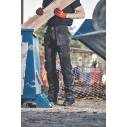 Scruffs Worker Plus Work Trousers Black 36" W 31" L - Screwfix