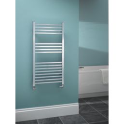 Kudox 800mm x 330mm 583BTU Chrome Flat Designer Towel Radiator - Screwfix