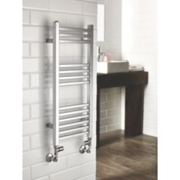 Kudox 800mm x 330mm 583BTU Chrome Flat Designer Towel Radiator - Screwfix
