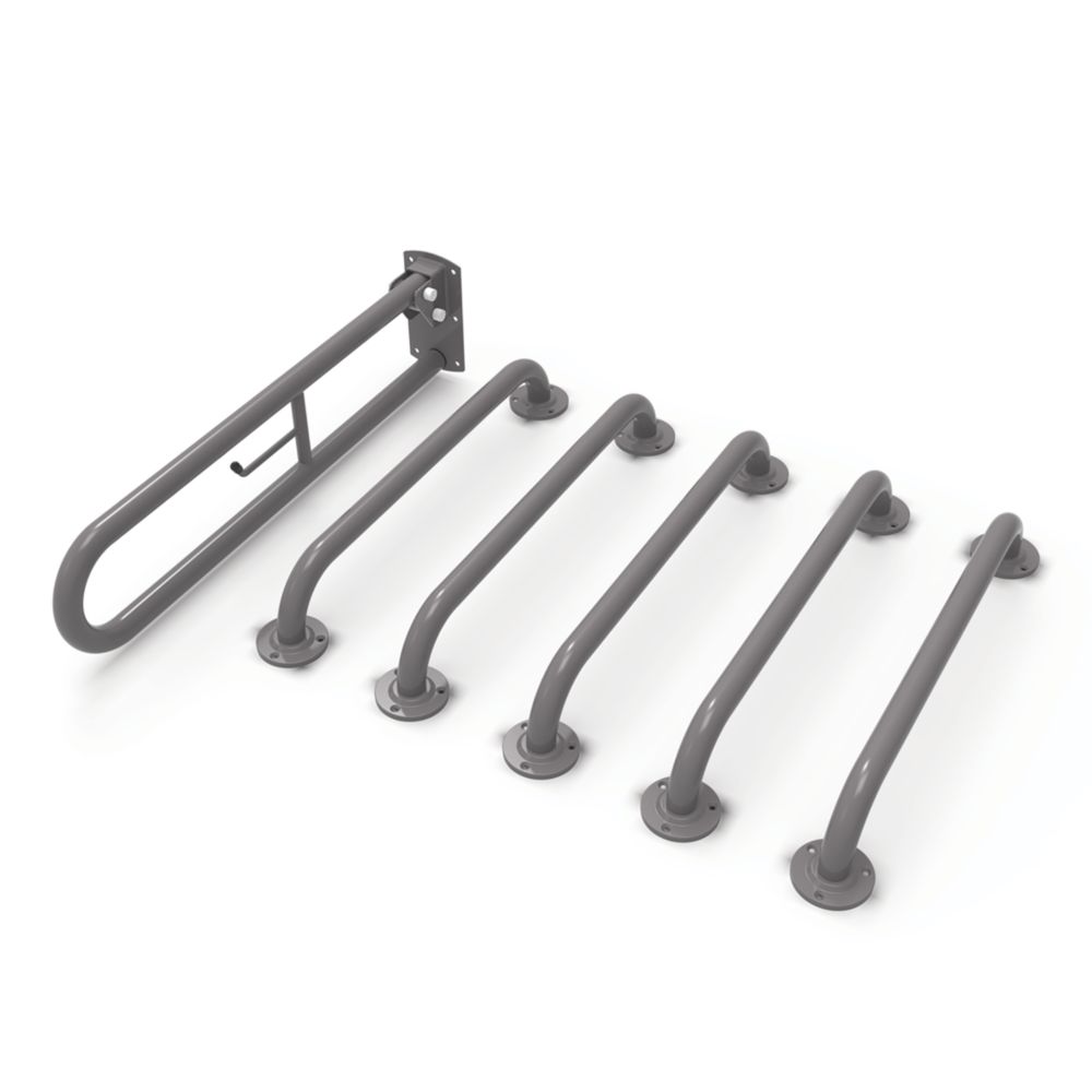 Nymas Doc M Grab Rail Pack Grey 6 Piece Set - Screwfix Nymas Doc M Grab Rail Pack Grey 6 Piece Set - Screwfix