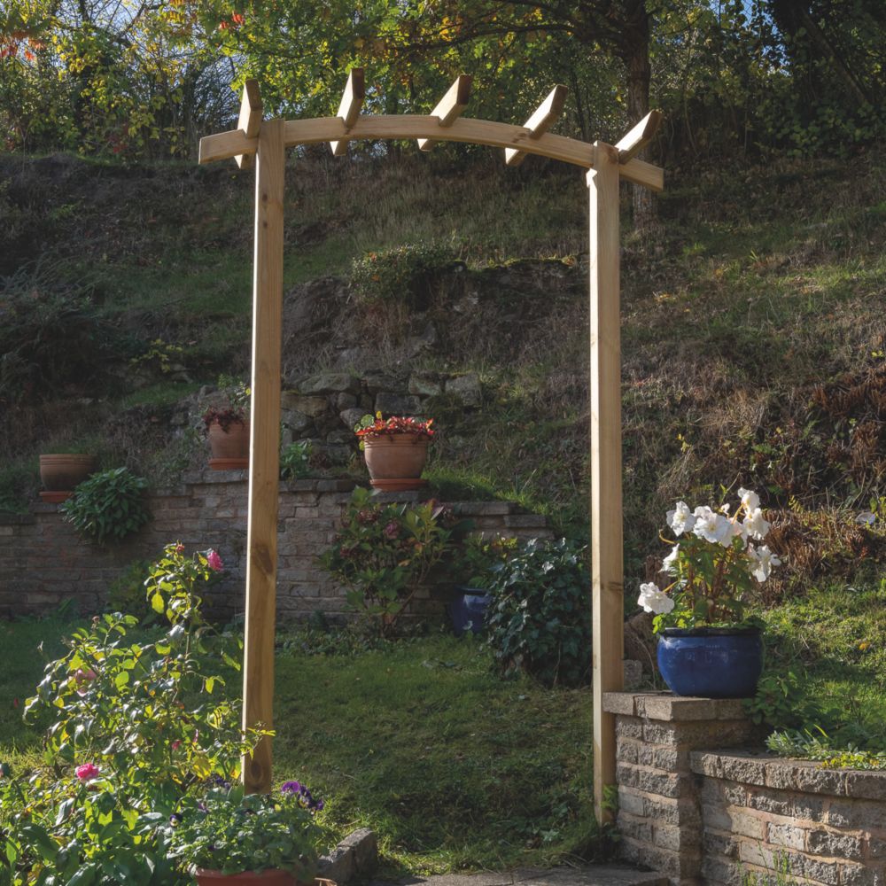 Forest Hanbury 4' 6" x 7' (Nominal) Timber Arch - Screwfix