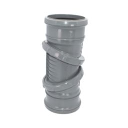 FloPlast Push-Fit 0-90° Double Socket Adjustable Bend Grey 110mm - Screwfix
