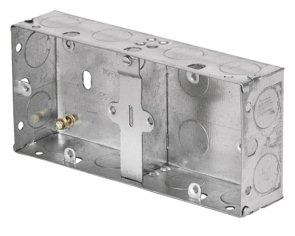 Tower DB166LSF 1 + 1-Gang Galvanised Steel Knockout Back Box 35mm ...