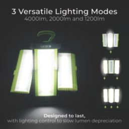 Luceco Rechargeable LED 360° Worklight 1200/2000/4000lm - Screwfix