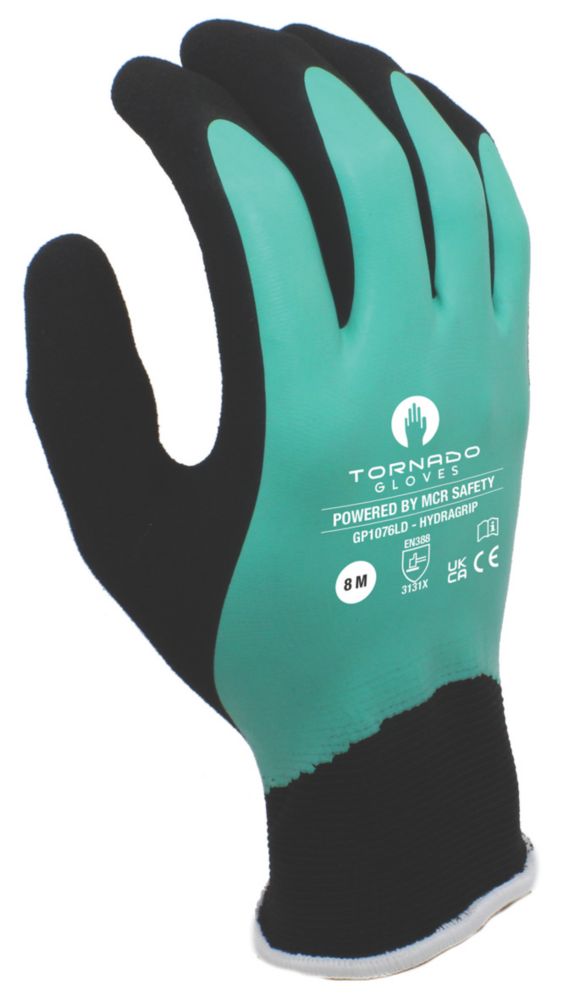 MCR Safety HydraGrip General Handling Gloves Green/Black X Large 1 Pair ...