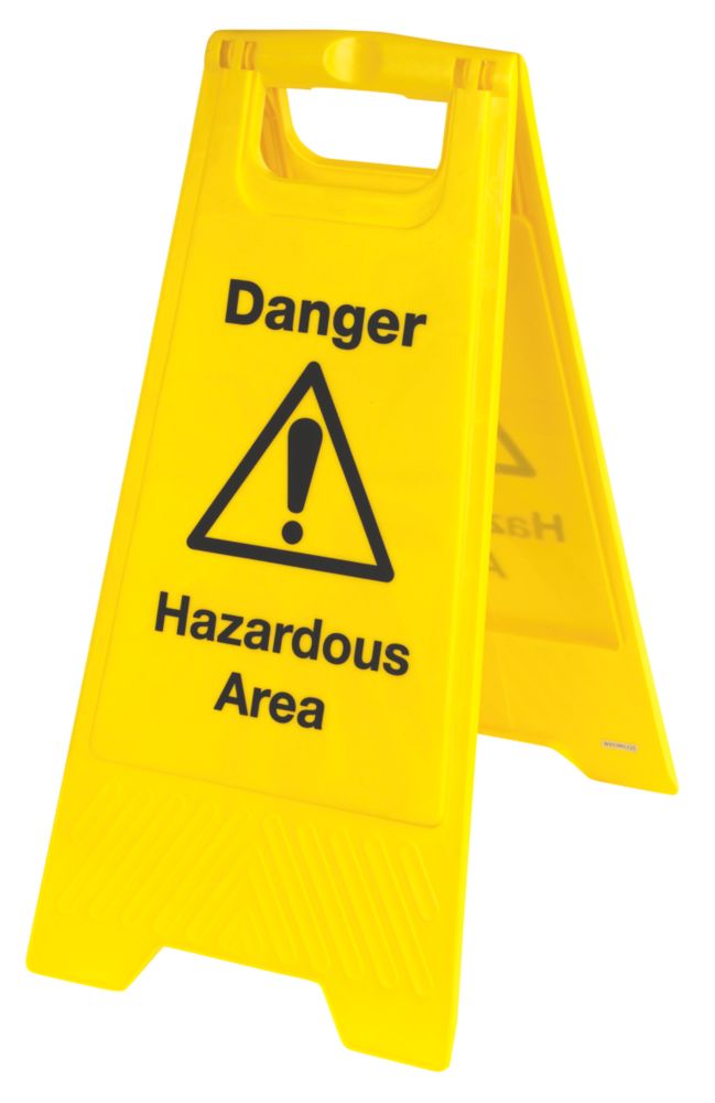 Danger Hazardous Area A-Frame Safety Sign 680mm x 300mm - Screwfix