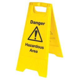 Danger Hazardous Area A-Frame Safety Sign 680mm x 300mm - Screwfix
