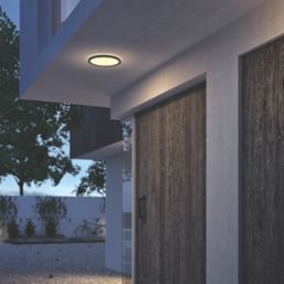 Philips SuperSlim LED Ceiling Light IP54 Black 15W 1300lm - Screwfix